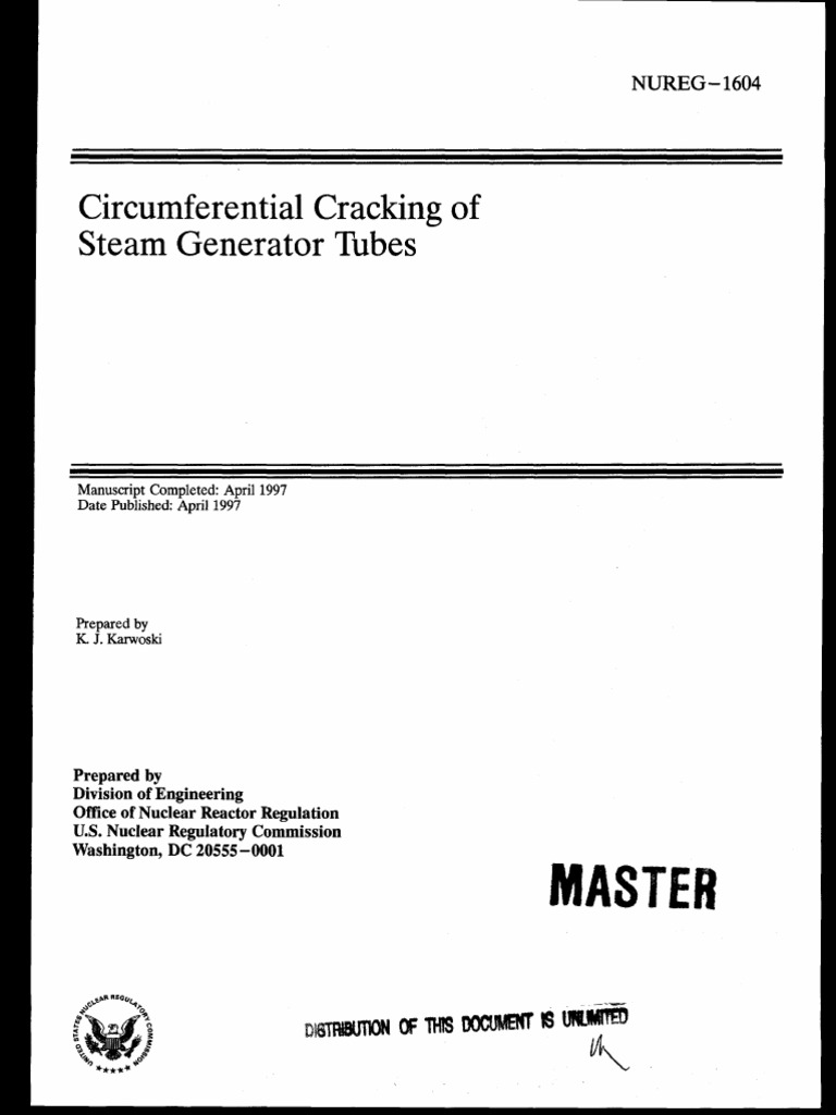 Circumferential Cracking of SG Tubes | PDF | Pressurized Water Reactor ...