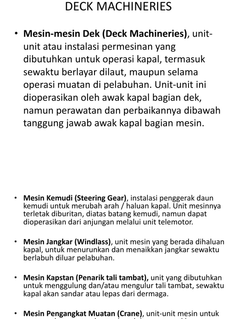 Deck Machineries | PDF