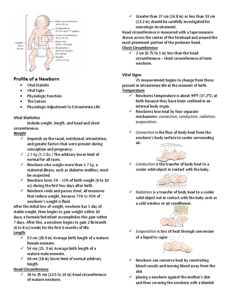 Profile of a Newborn: A Guide to Vital Statistics, Vital Signs ...