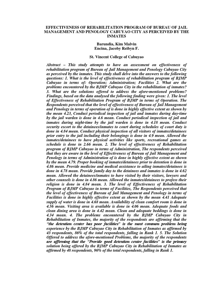 Sample Research Extended Abstract | PDF | Rehabilitation (Penology ...