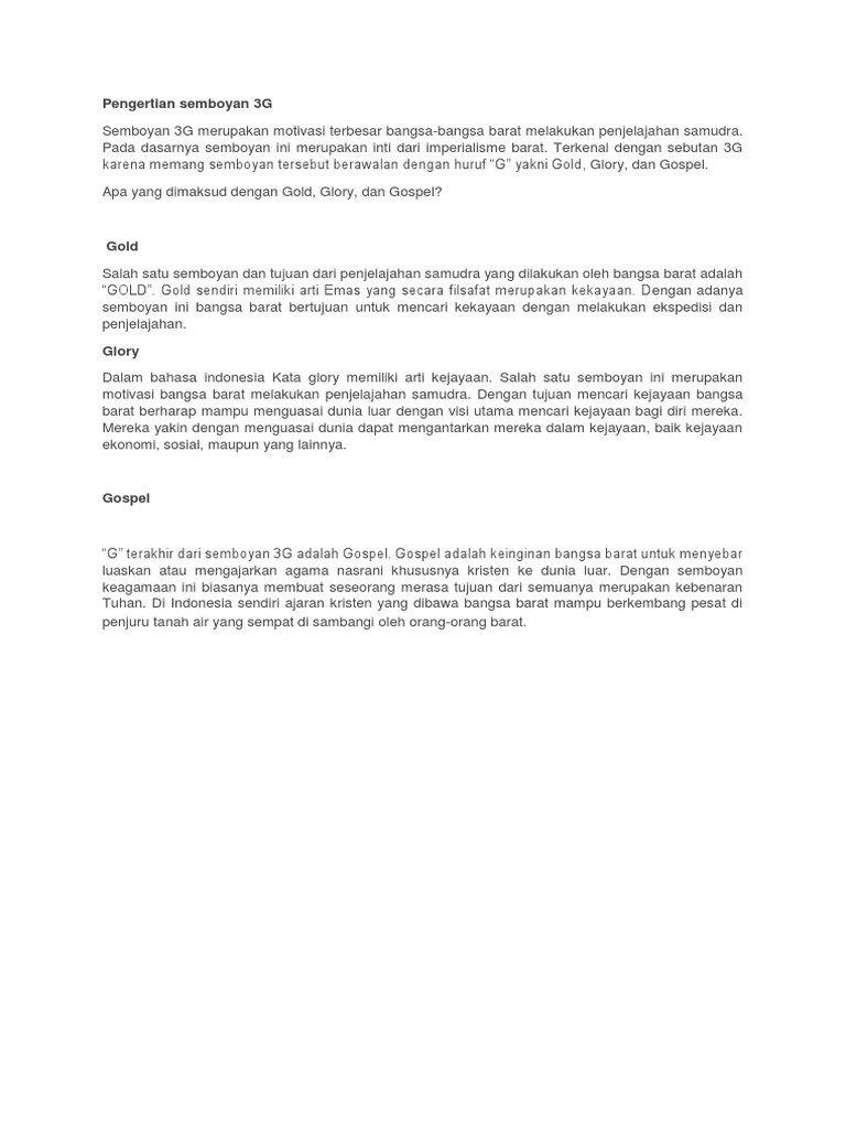 Pengertian Semboyan 3G | PDF