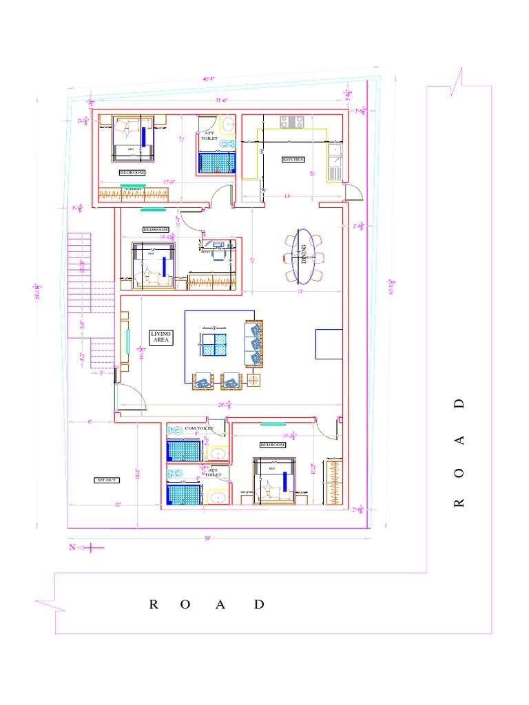 60X40 Plan | PDF | Home | Buildings And Structures