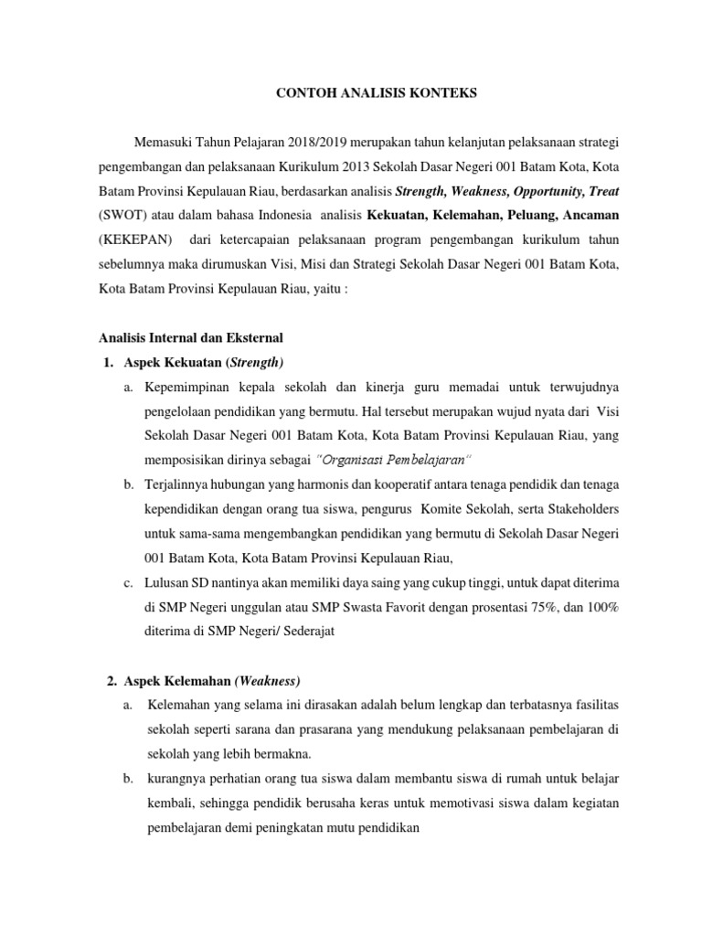 Contoh Analisis Konteks | PDF