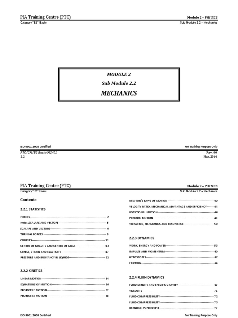 PIA B2 - Module 2 (PHYSICS) SubModule 2.2 (Mechanics) Final | Download Free PDF | Deformation ...