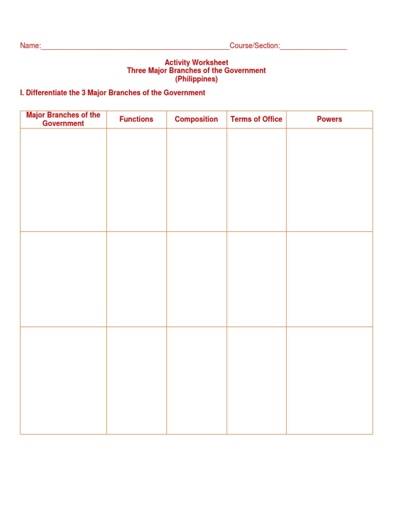 Activity Worksheet (Politics and Governance) | PDF | Mathematical ...