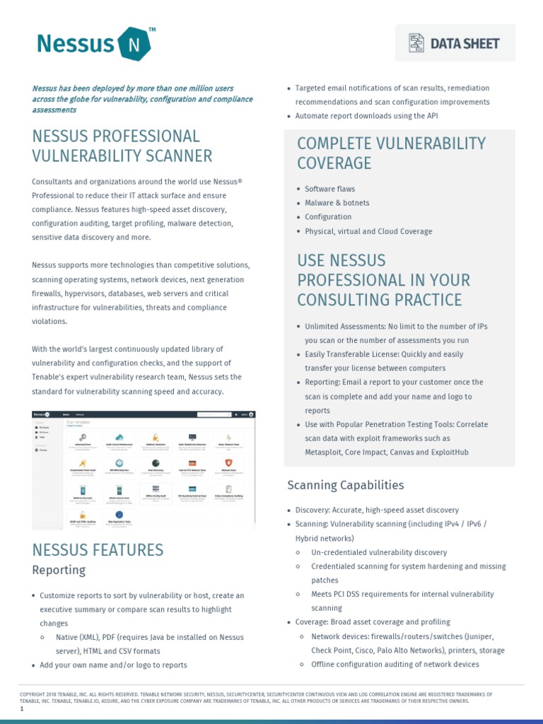 Nessus Professional Vulnerability Scanner Complete Vulnerability ...
