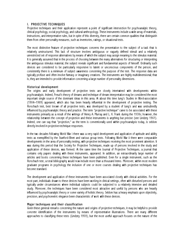 Projective Techniques Introduction | PDF | Validity (Statistics ...