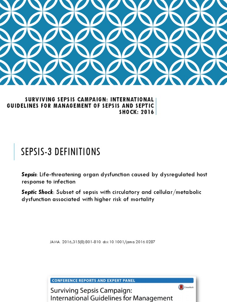 Surviving Sepsis Campaign 2016 Guidelines Presentation | PDF | Sepsis ...