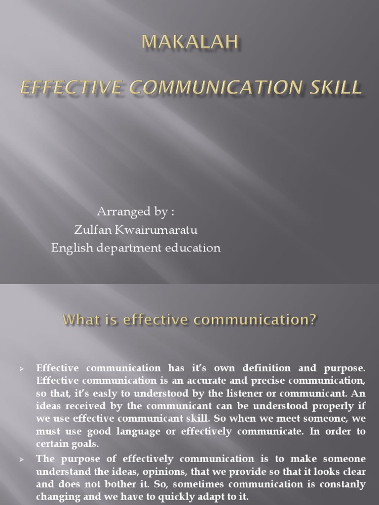 Effective Communication Skill | PDF