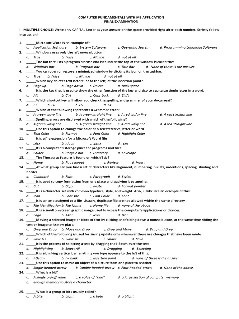 Mastering Microsoft Applications: Analysis of a Computer Fundamentals ...