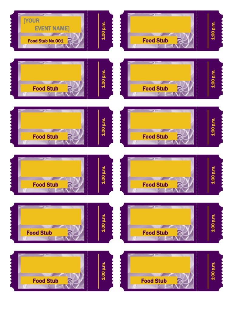 Event Food Stub Distribution | PDF | Wellness