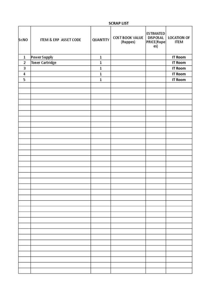 IT Equipment Scrap Inventory | PDF | Computer Monitor | Manufactured Goods