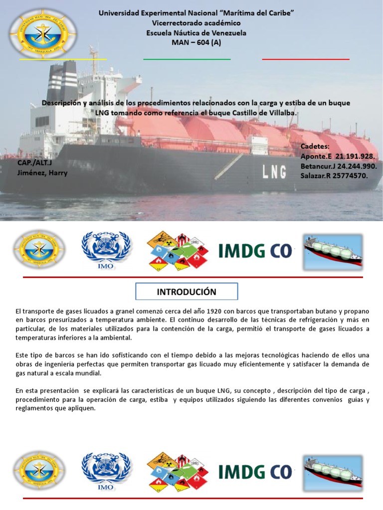 Manejo y Estiba de La Carga - Buque Gasero | PDF | Gas natural licuado | Tanques
