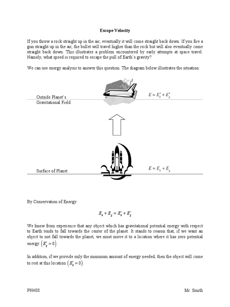 Escape Velocity PDF | PDF | Gravity | Astronomical Objects