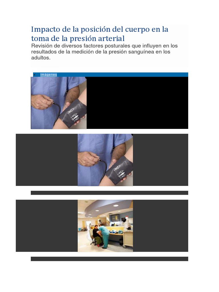 Impacto de La Posición Del Cuerpo en La Toma de La Presión Arterial ...