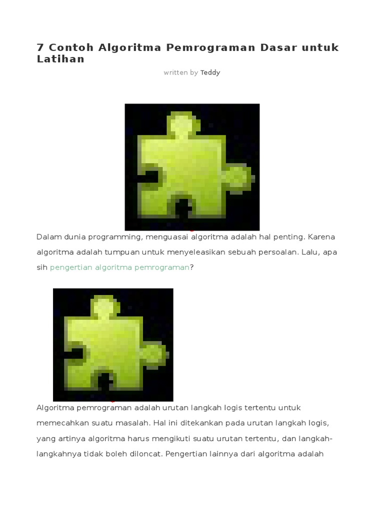 7 Contoh Algoritma Pemrograman Dasar Untuk Latihan | PDF | Komputer