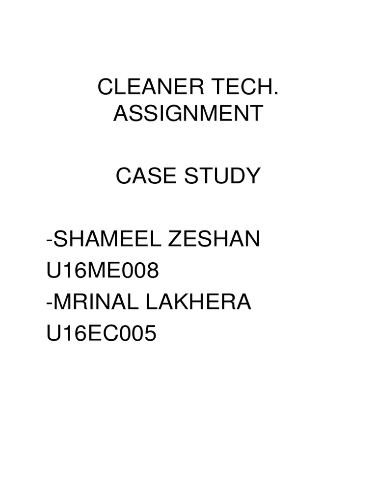 Cleaner Tech. Assignment | PDF | Boiler | Steam