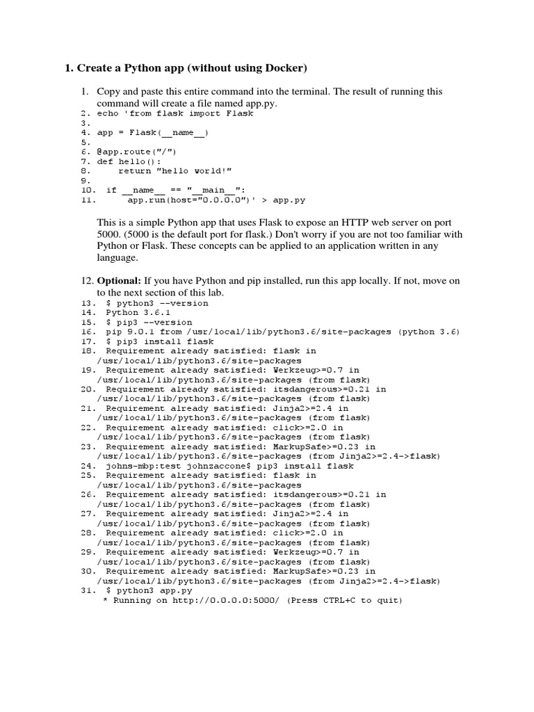 Docker | PDF | Python (Programming Language) | Computer File