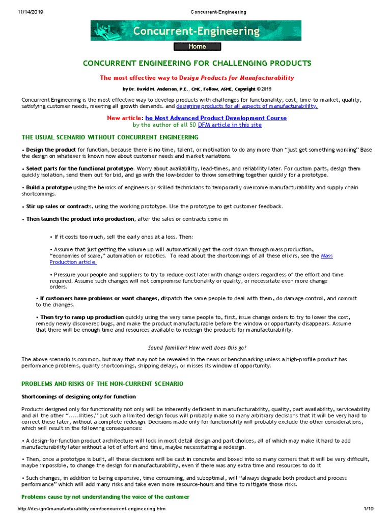 Concurrent Engineering | PDF | New Product Development | Reliability ...