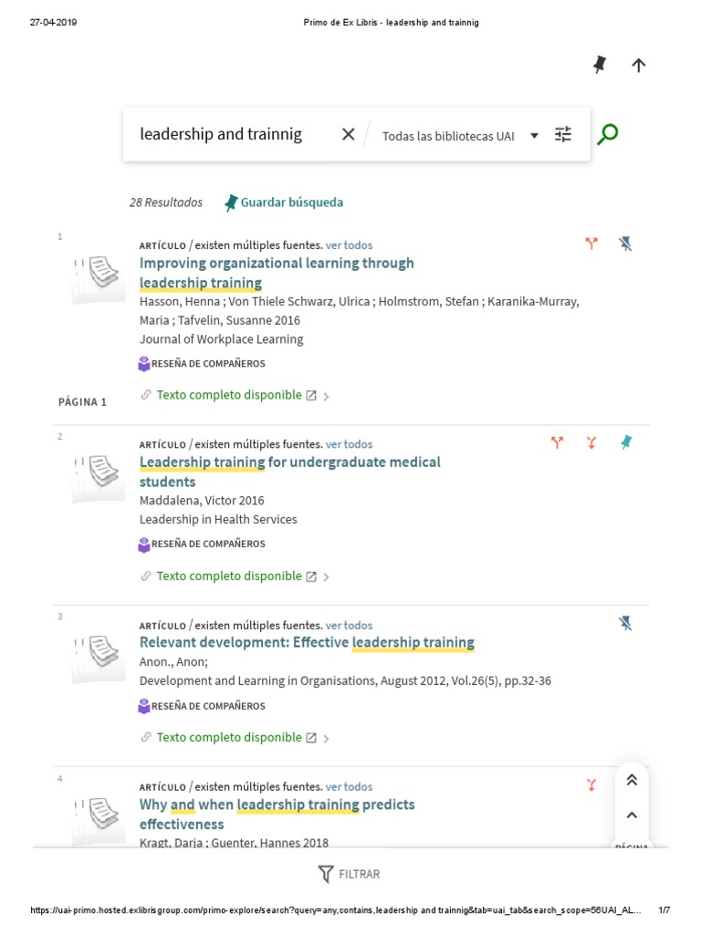Leadership and Trainnig: Improving Organizational Learning Through ...