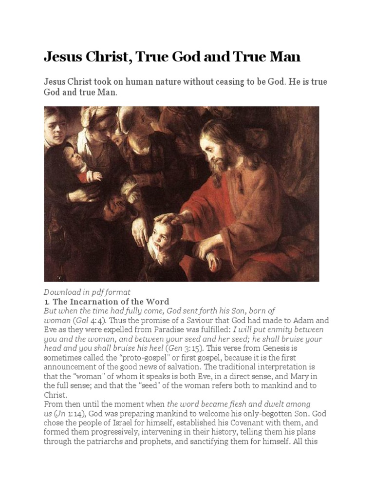Jesus Christ, True God and True Man | PDF | Christology | Incarnation ...
