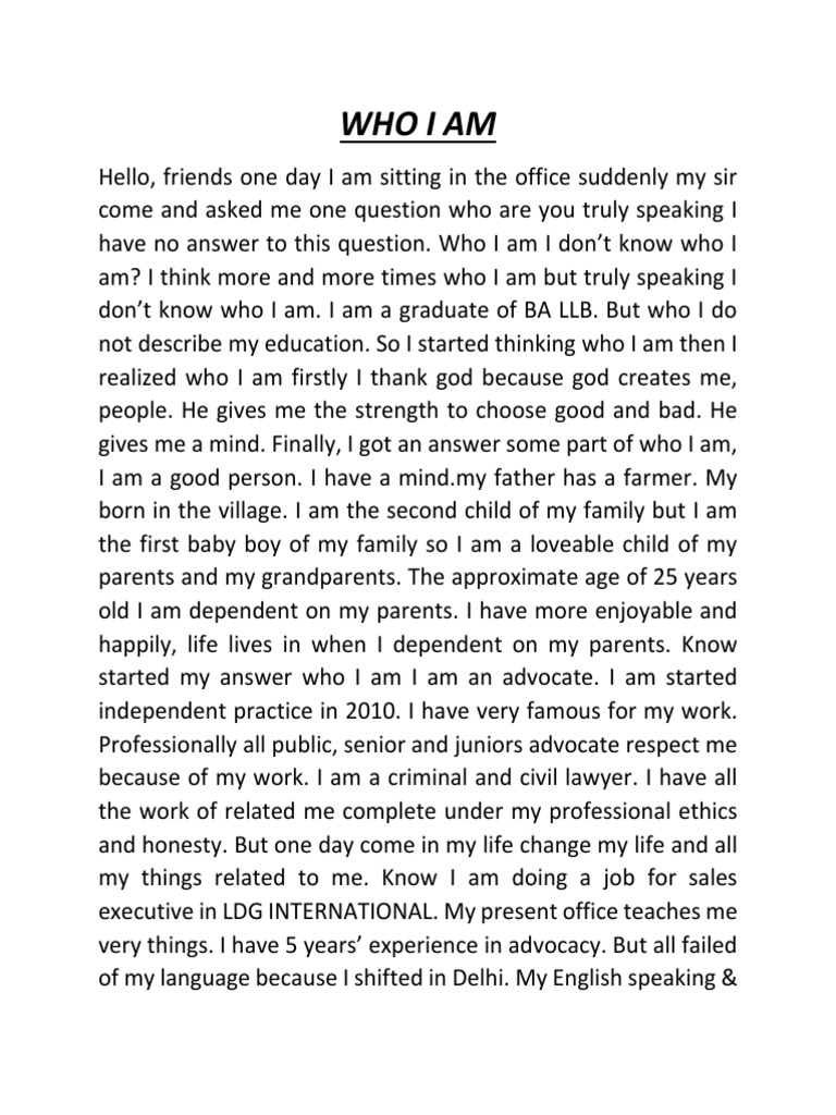 Whoiam | PDF | Social Institutions | Social Science