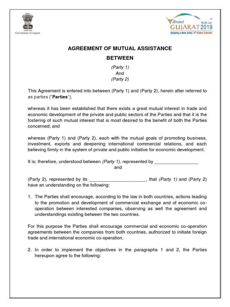 Help - Mou Format For International | PDF | Trade | Economic Development
