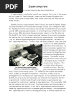 Overview of Supercomputers | PDF | Supercomputer | Computer Architecture