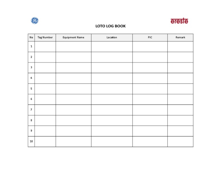 FORM - Loto Logbook | PDF