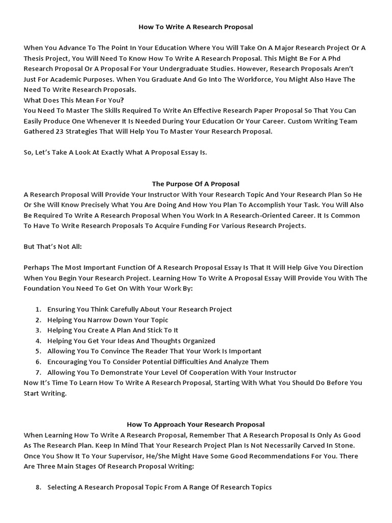 How To Write A Research Proposal | PDF | Nonverbal Communication | Teachers