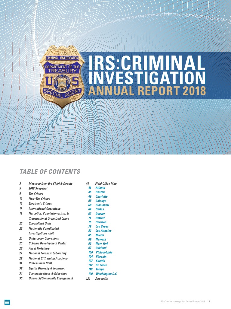 IRS Field Offices 2018 Criminal Investigation Annual Report | PDF ...