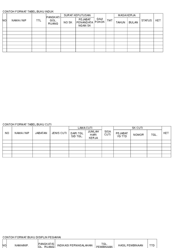 Contoh Buku Induk | PDF
