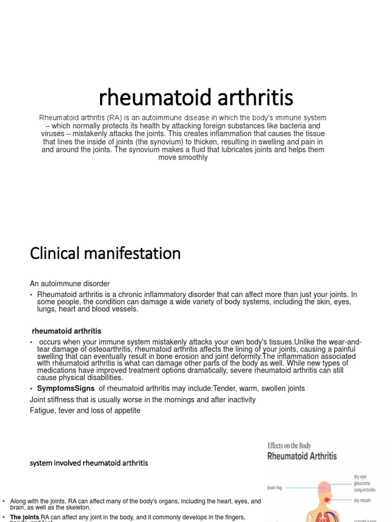Anatomy RA | PDF | Arthritis | Rheumatoid Arthritis