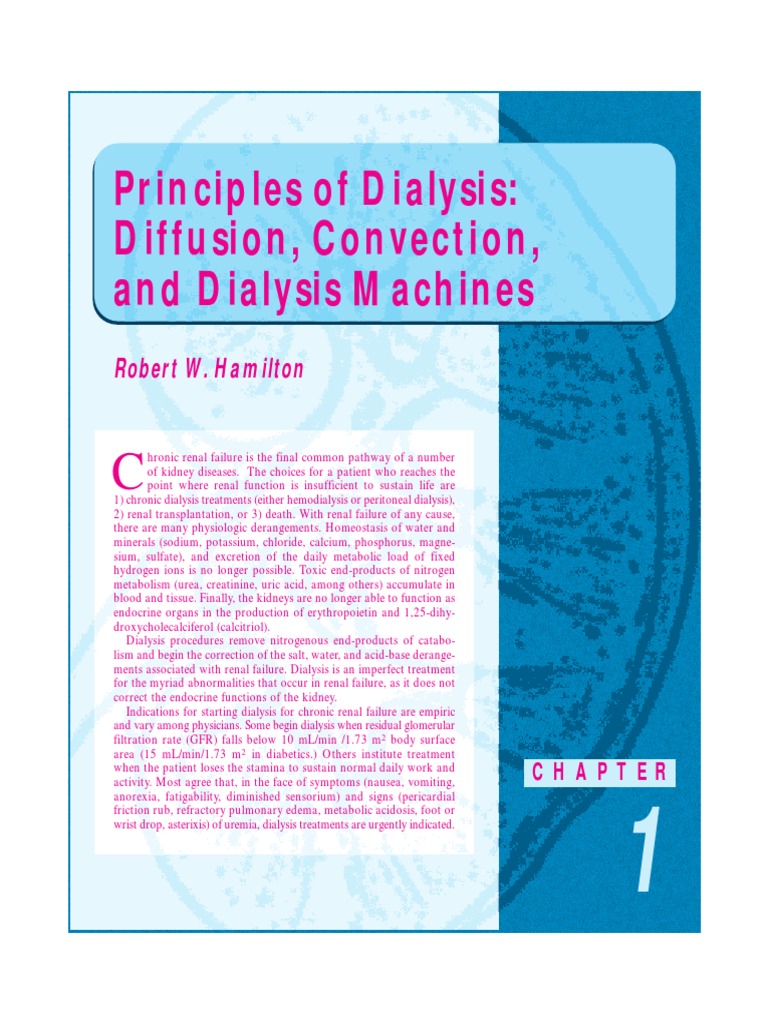 Principles of Dialysis: Diffusion, Convection, and Dialysis Machines ...