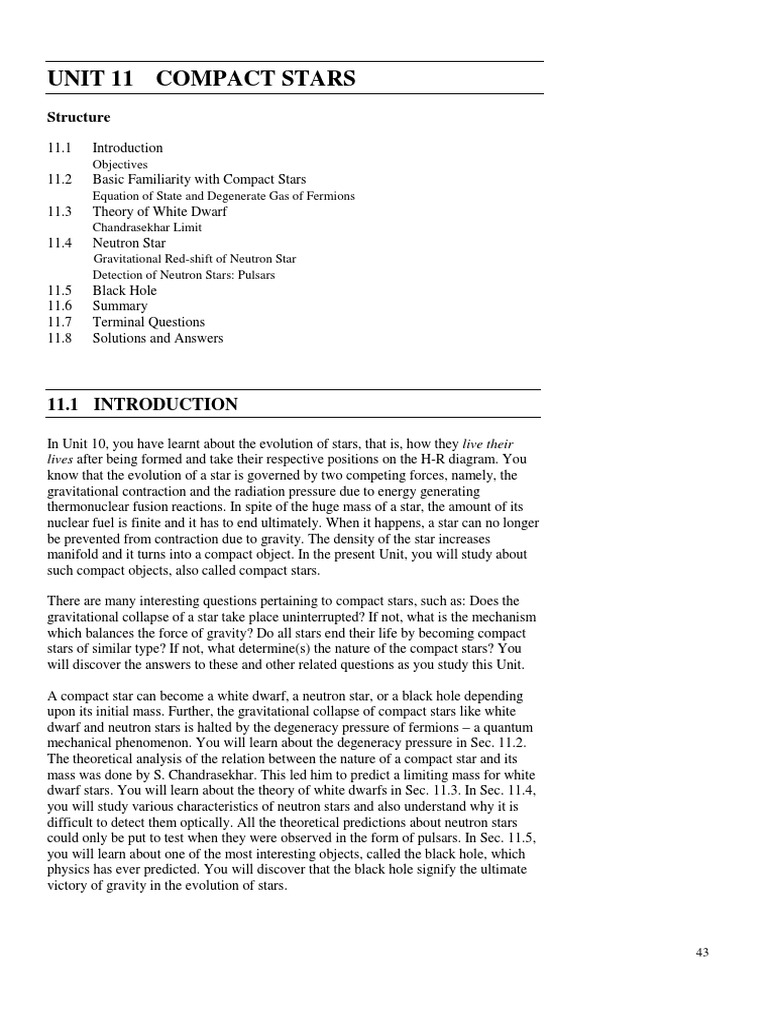 Understanding Compact Stars and Their Types | PDF | Stars | Black Hole