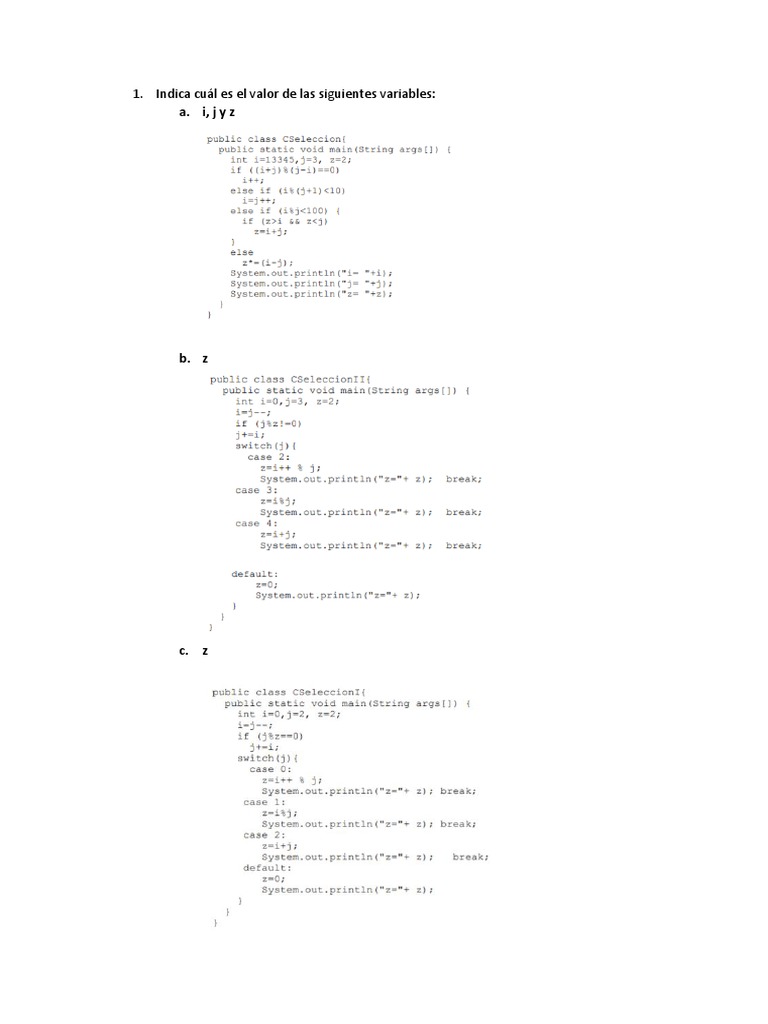 Prog1 Examen1 | PDF | Java (lenguaje de programación) | Secuencia