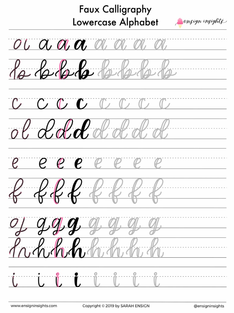 Faux Calligraphy Alphabet PDF | PDF