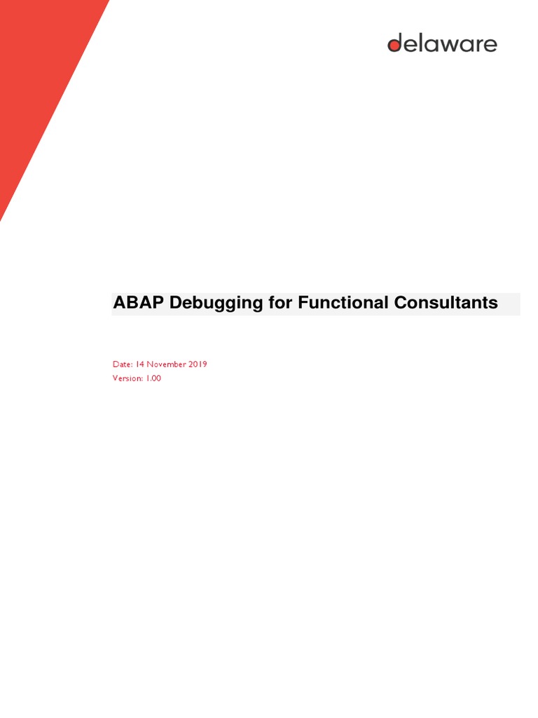 ABAP Debugging For Functional Consultants | PDF | Debugging | Computer ... ABAP Debugging For Functional Consultants | PDF | Debugging | Computer ...