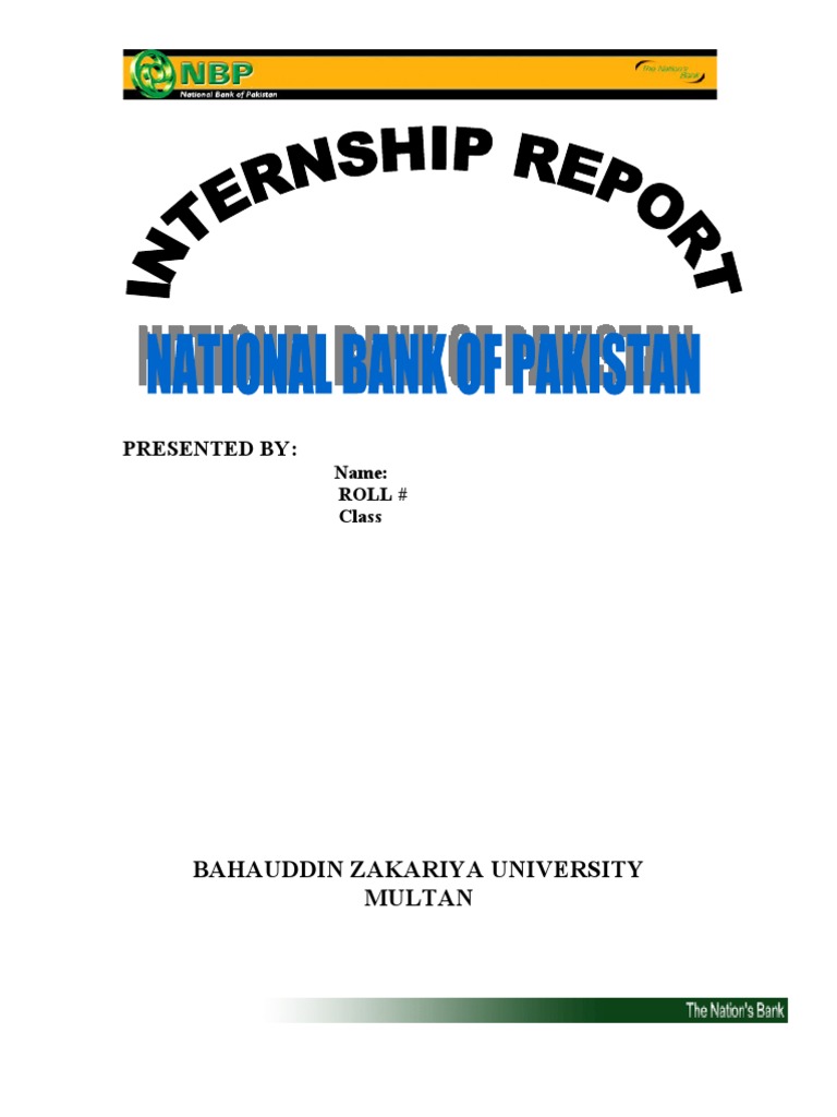 National Bank Internship Report | PDF | Letter Of Credit | Cheque
