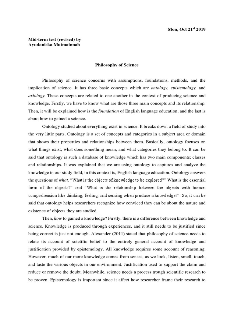 Philosophy of Science (Summary) | PDF | Epistemology | Linguistics