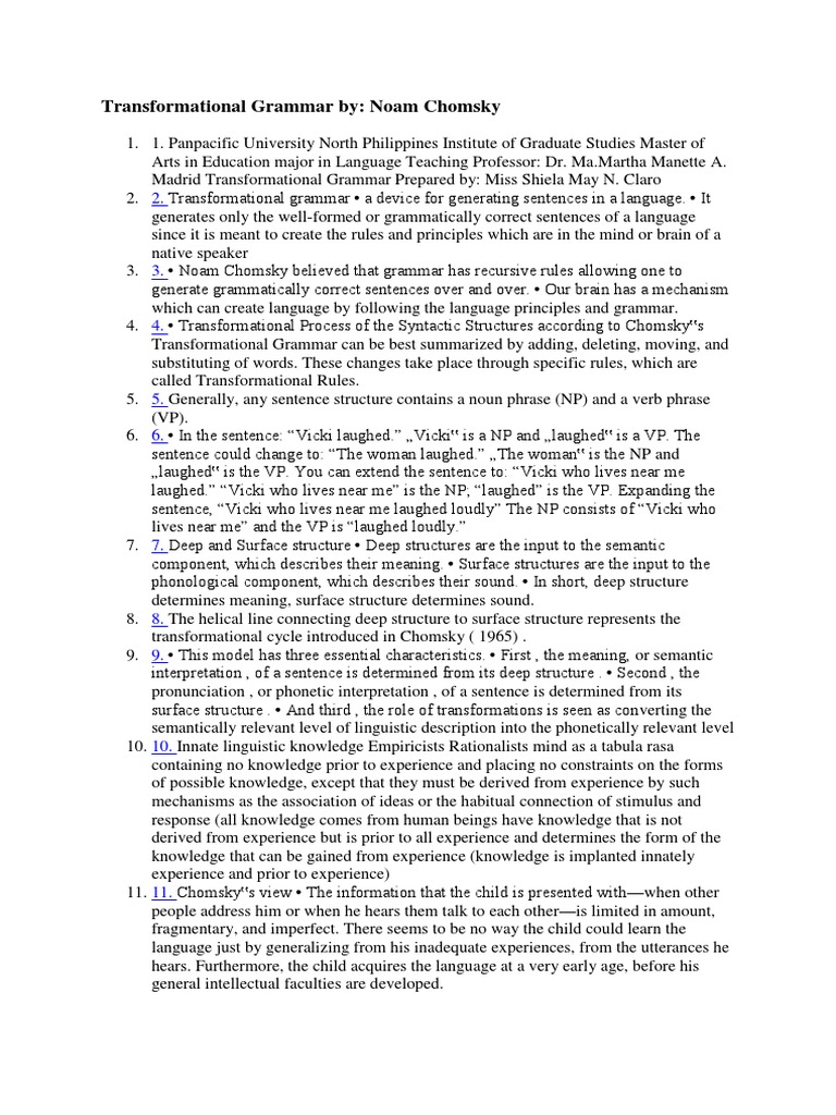 ENG 301 - Transformational Grammar | PDF | Phrase | Syntax