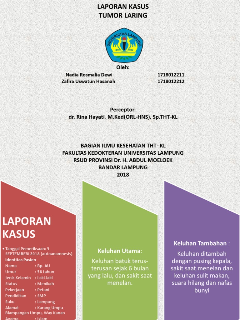 Laporan Kasus Tumor Laring pada Pasien 58 Tahun | PDF