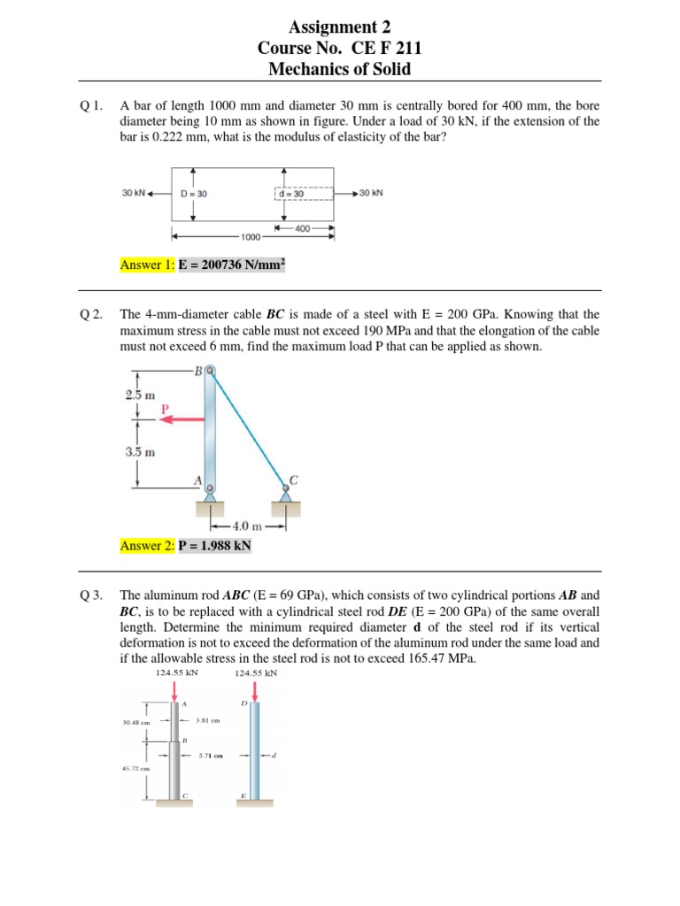 Assignment 2 | PDF | Young's Modulus | Chemical Product Engineering