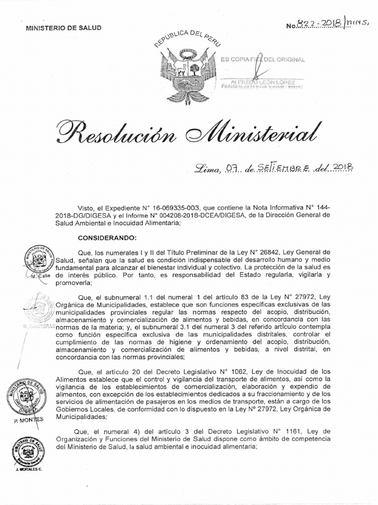 RM - 822 2018 Minsa PDF | PDF