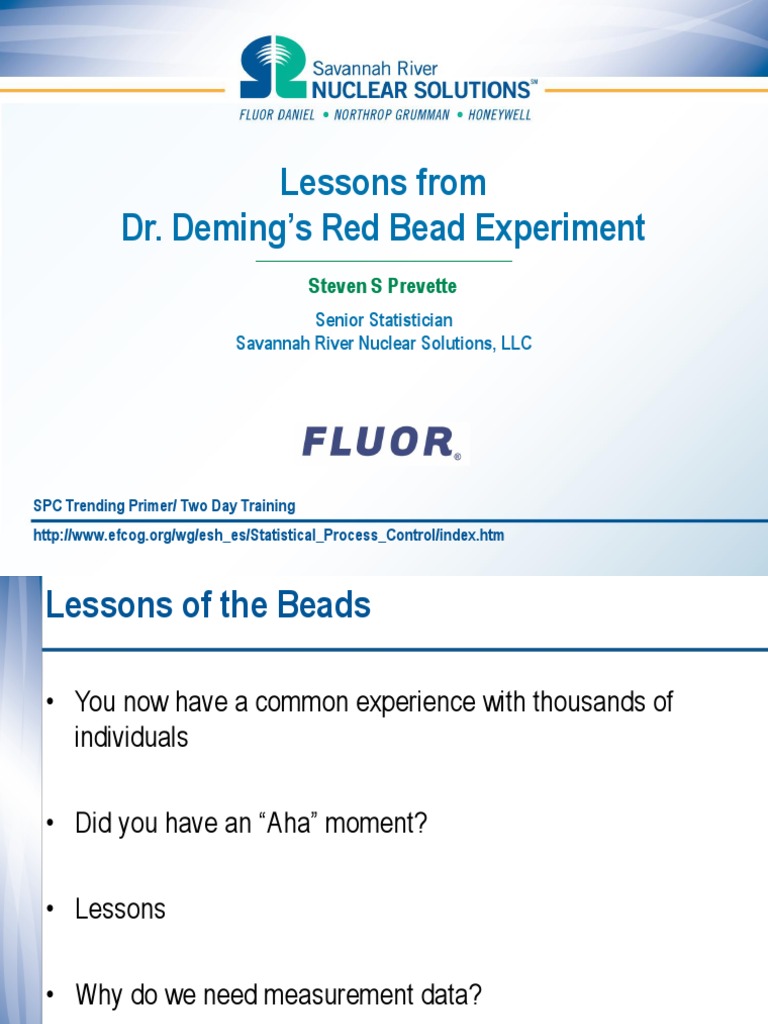 Lessons From Dr. Deming's Red Bead Experiment | PDF | Statistics ...