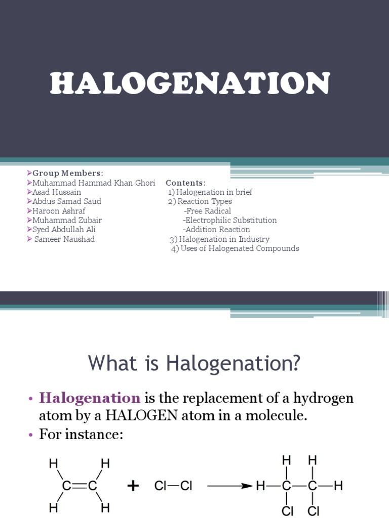 HALOGENATION | PDF | Chemical Reactions | Hydrocarbons