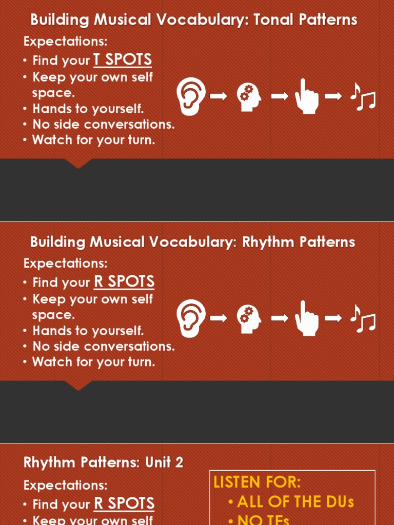 T Spots: Building Musical Vocabulary: Tonal Patterns | PDF