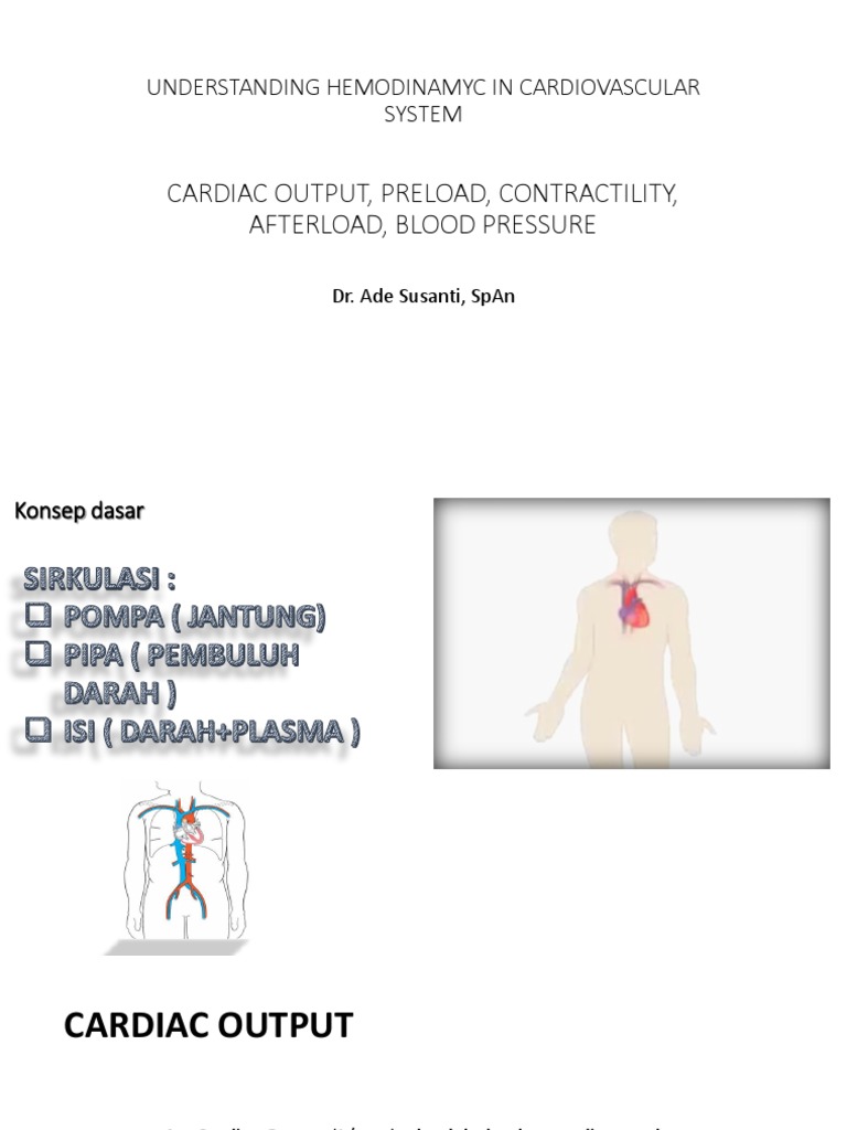 Cardiac Output, Preload, Contractility, Afterload, Blood Pressurepptx | PDF