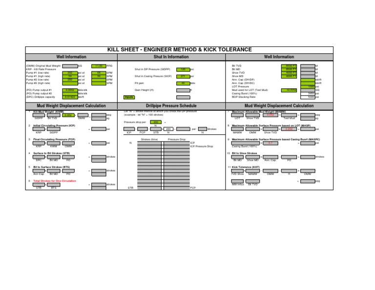 Kill sheet analysis and kick tolerance | PDF | Gases | Mechanical ...