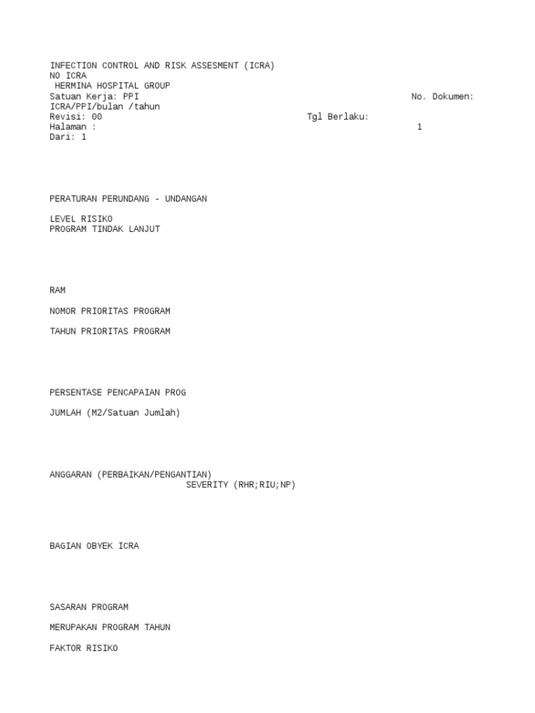 Contoh Formulir Icra Standar Ppi 7 | PDF